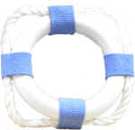 New 4" RESIN BLUE AND WHITE LIFE RING